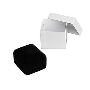 Mooca 2 Pcs Premium Soft Short-Nap Velveteen Covered Metal Earring Box, Jewelry Gift Box, Earring Organizer with 2 Pieces Packers, 1 7/8" W x 2 1/8" D x 1 1/2" H