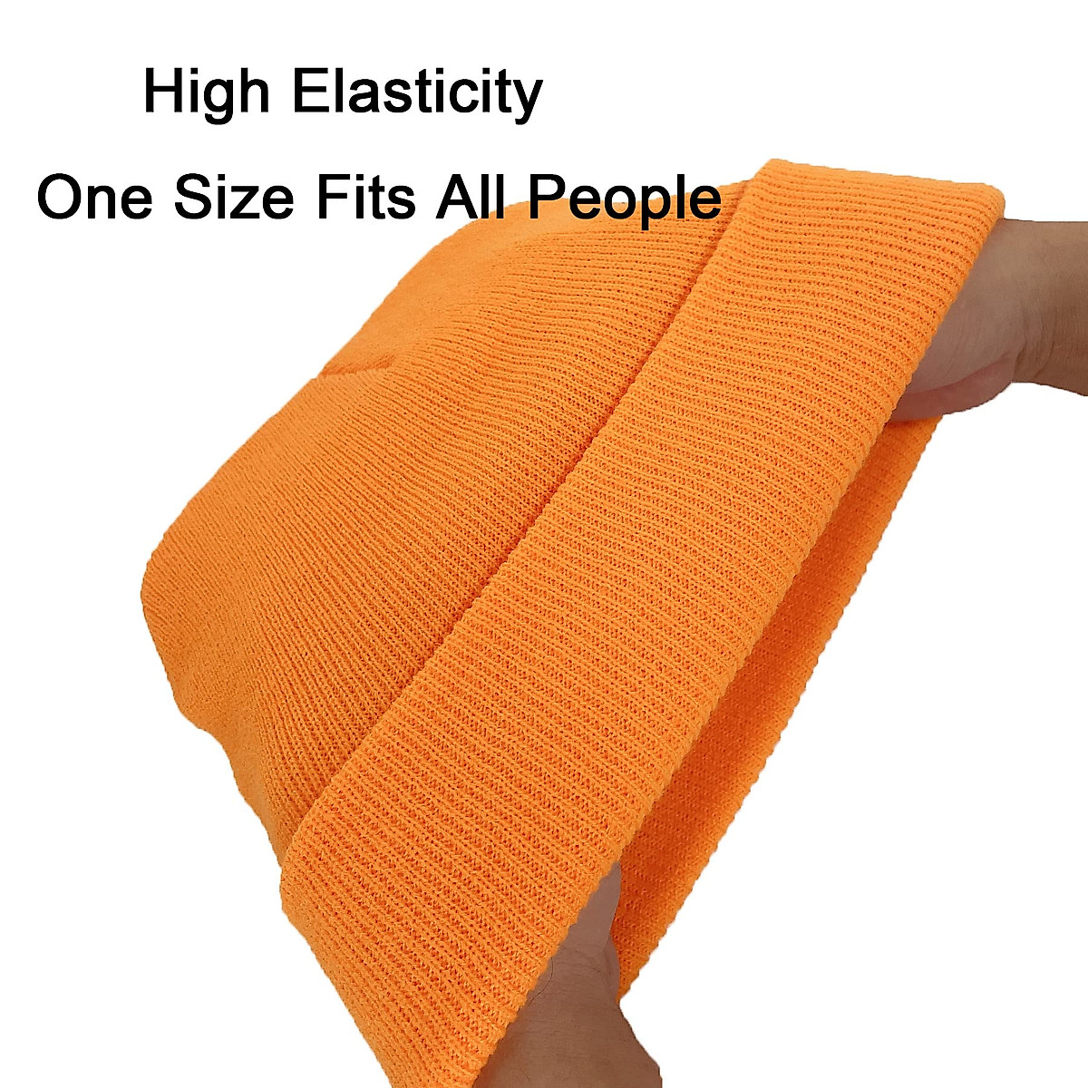 NPQQUAN Unisex Beanie Hats for Men Women Winter Knit Beanies Orange