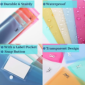 Mr. Pen- Plastic Envelopes, 10 Pack, A4, Letter Size, Plastic Envelopes with Snap Closure, Poly Envelope, Plastic Folders with Closure, Clear Plastic Folders, Plastic Pocket Folders, Document Envelope