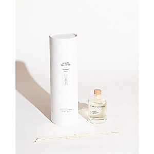 Brooklyn Candle Studio Reed Scent Diffuser - Sunday Morning - Relaxing Oil Diffuser, Pear, Jasmine & Amber Fragrance, 8 Rattan Diffuser Reeds, Clean Ingredients - 3.7oz