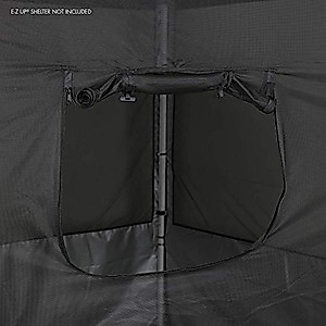 E-Z UP Food Booth Sidewall Kit, Set of 4, Fits 10' x 10' Straight Leg Canopy, Includes 2 Roll-Up Serving Windows, Commercial Grade Mesh, Black