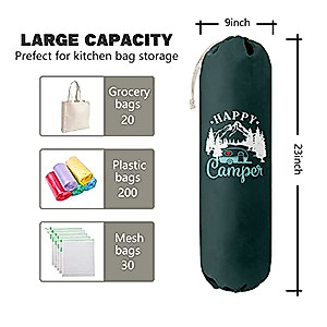 Happy Camper, Grocery Bags Holder Organizer For Shopping Bags, Wall Mount Plastic Bags Storage Container Dispensers, Gift For The Preferred Family And Friends