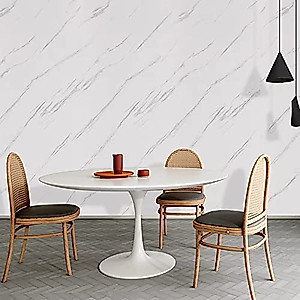 Glossy Marble Wallpaper Granite Gray/White Peel and Stick Self Adhesive Removable Waterproof Countertop Paper for Cabinet Furniture Kitchen Viny Film, 15.8″ ×118″