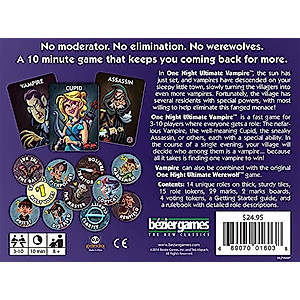 One Night Ultimate Vampire – Scary Fun Party Game for Kids & Families, Fast-Paced Gameplay, Engaging Social Deduction, Hidden Roles & Bluffing