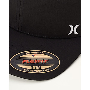 Hurley Men's Caps - Mini Icon Mesh Panel Baseball Cap - Fitted Hats for Men, Size Large-X-Large, Black