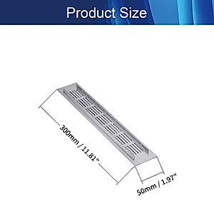 Aicosineg Air Vents Aluminum Alloy Air Vents Small Rectangle Air Grilles Square Ventilation Grilles Louvered Grill Cover for Walls Ceilings Kitchen Sink Wardrobe Shoes Cabinets Silver 11.81x1.97in