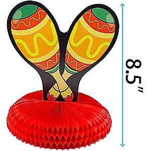 JOYIN 6 PCs Cinco De Mayo Fiesta Honeycomb Table Centerpiece 8.5” Party Decoration for Fun Fiesta Taco Party Supplies, Luau Event Photo Props, Mexican Theme for Carnivals Festivals, Dia De Muertos