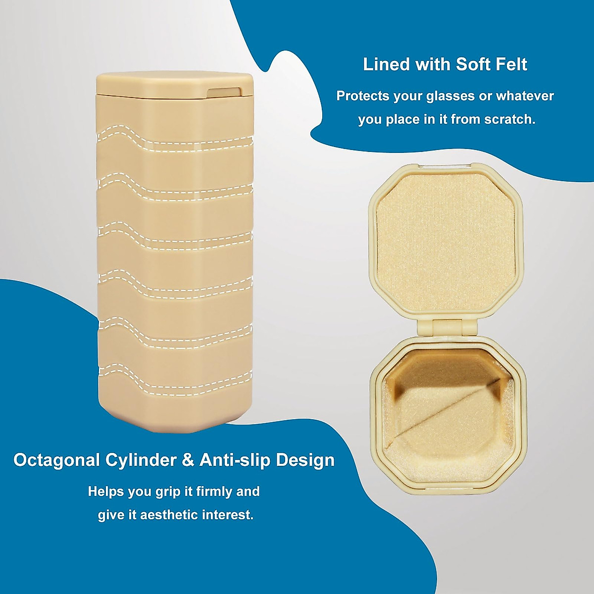 iGuerburn Large Sunglasses Case Hard Shell, Indestructible Travel Glasses Case Waterproof Eyeglasses Tube Case for Oakley (Khaki)