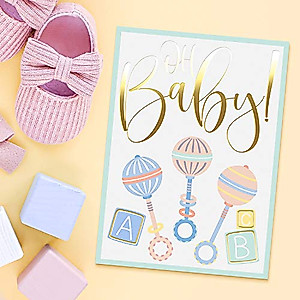 Sweetzer & Orange Unisex Baby Shower Card Girl and Boy Pack. Set of 24 Boxed Greeting Cards and Envelopes. Baby Shower Cards for Girl and Baby Shower Cards for Boy. 4x5.5” New Baby Card Note Cards
