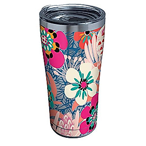 Tervis Bright Wild Blooms Insulated Travel Tumbler and Lid 20 oz - Stainless Steel, Silver