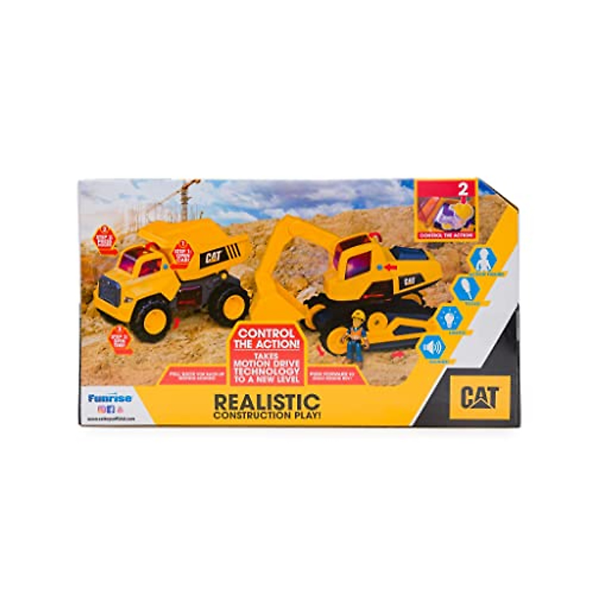 CAT Construction Toys, Power Action Crew 12" Dump Truck with Action Figure, Lights and Sounds, Ages 3 and Up