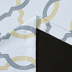 UGOUTRY Yellow Grey 84 Inch Long Full Blackout Curtains for Bedroom, Holiday Thermal Insulated Grommet Window Treatments, Geometric Patterned Drapes 2 Panels, 52'' W