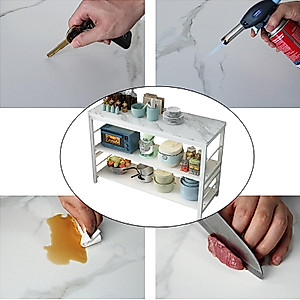 Thickened Metal Frame Prep Table Multi-Tier Workbench Organizer Rounded Countertop High Bearing Multi-Functional Commercial Workbench(Black,100x40x80cm)