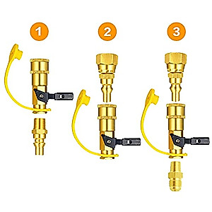 MCAMPAS Universal 1/4“ Propane Quick Connect Adapter Hose Assembly Kit for Gas Grills, Turkey Fryers, Fire Pit, Mr Heater.RV Equipment Etc to Conver Hose Extension