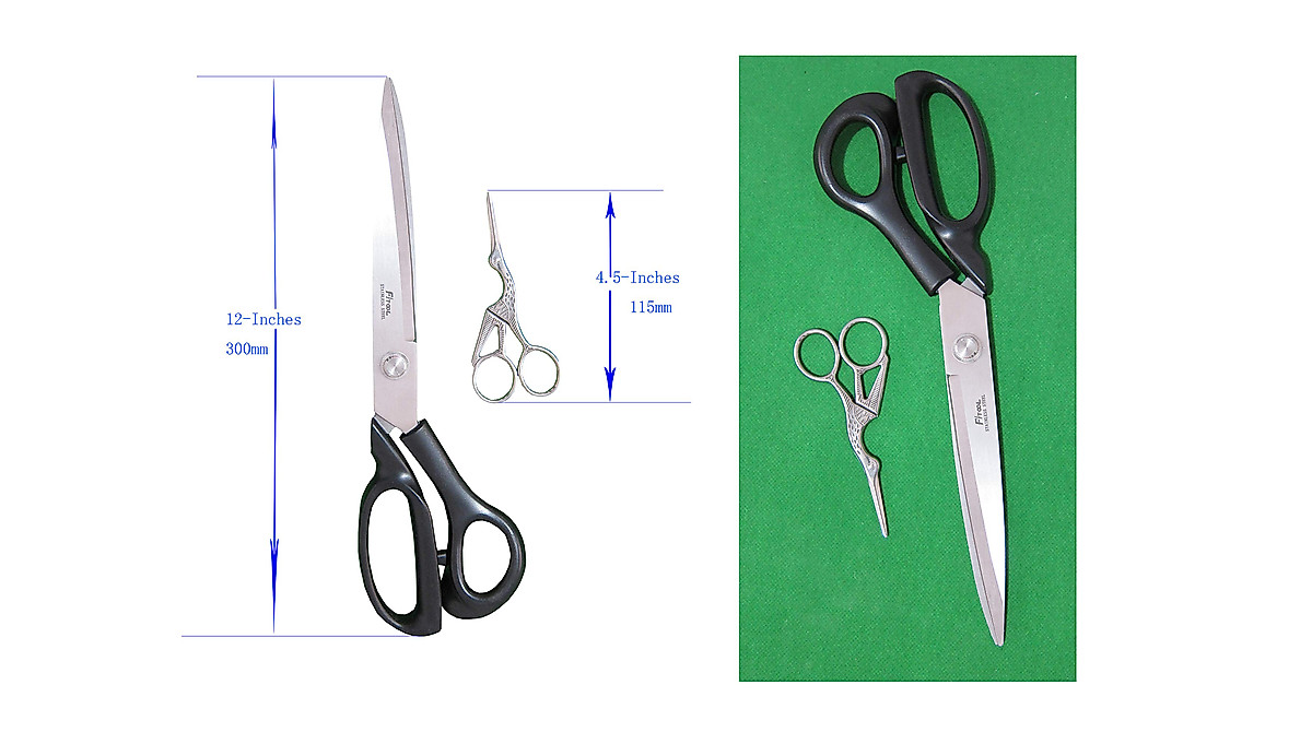 Heavy-Duty Utility Scissors Set - 12-Inch & 4.5-Inch