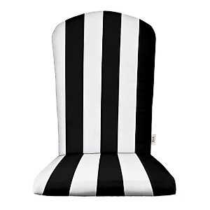 RSH DECOR: Foam Adirondack Chair Cushion | 48” x 20” x 2” | All-Weather Spun Fabric | Water and Fade-Resistant | Outdoor Cushion for Patio Furniture | Black & White Stripe