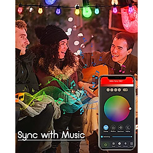 Solar Patio Lights Outdoor Waterproof, 48 FT Solar String Lights Dimmable, Timer, APP&Remote, String Lights for Outside Solar Powered Outdoor Solar String Lights for Yard, Backyard, Garden Decor