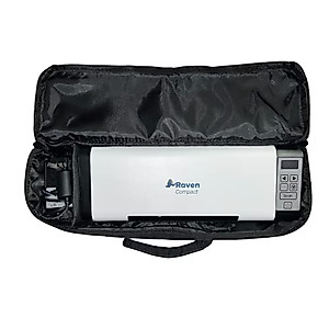 Raven Compact Document Scanner Bundle with Carrying Case, Cleaning Wipes and Rubber Stamp