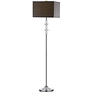 SAFAVIEH Lighting Collection Times Square Modern Clear Crystal/ Chrome 60-inch Living Room Bedroom Home Office Standing Floor Lamp (LED Bulb Included)