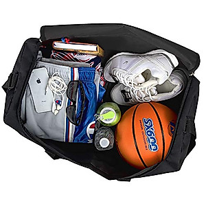 40 Liter, 22 Inch Duffle Bags for Women, Men, Travel Heavy Duty (Black)