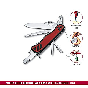 Victorinox Forester M Grip Swiss Army Pocket Knife, Large, Multi Tool, 10 Functions, Wood Saw, Red