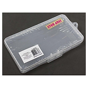 BIN BUDDY (2 pack 7" (17.8 cm) Long Single Compartment Storage Box | Clear Plastic | Double Front Clasp | Loop for Hanging | Multi-Utility Organizer