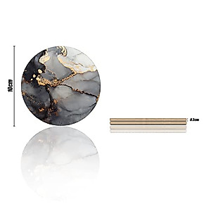 2Pcs Absorbent Drink Coasters Fashion Marble Pattern Round Coaster with Cork Backing Non-Slip for Home Office 4in