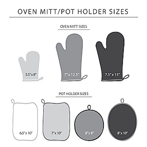 KitchenAid Beacon Two-Tone Non-Slip Oven Mitt Set, Contour Silver/Onyx Black, 5.75"x13", 2 Piece