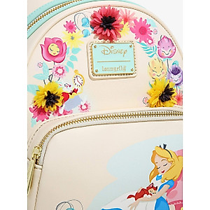 Alice in Wonderland Garden Flowers Mini Backpack Shoulder Bag Purse