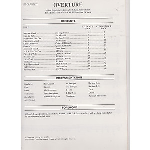 Overture - 1st Clarinet,by Vic Williams, Ed Sueta, Jim Engebretson,, Quincy Hilliard, Jim Meredith, Steve Toren, Mark Williams,