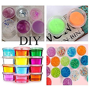 Kbraveo 80Pack 2OZ Slime Storage Containers and Foam Ball Storage Containers With Lids For 20g Slime DIY Art Craft Making Homemade