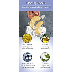 Lulu's Shop Golden Eye Collagen Mask - 10 Pairs Hydrating Under Treatment Patch- Face Wrinkle Self Care Skincare Party Favors- Beauty Glow- Goodbye to Dark Circles and Fine Lines, Gold