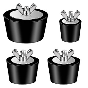 4 Pack 3 Size Pool Return Plugs Pool Skimmer Plug, Pool Winterizing Plug Pool Plugs with Stainless Steel Screw for Inground Pool Above Ground Pool (1 Inch, 1.5 Inch, 2 Inch)