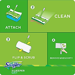 Swiffer Sweeper Wet Cloth Refill, White 60 Count
