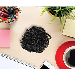 200 Black Rubber Bands, by Better Office Products, Size 33, 200/Bag, Vibrant Black Rubber Bands