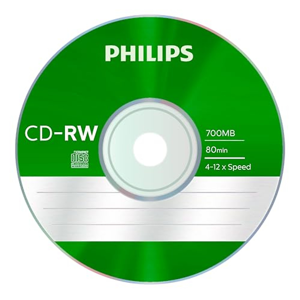 Philips CD-RW 80MIN Blank Disc x 5 Jewel Case 700MB 4-12 X Speed