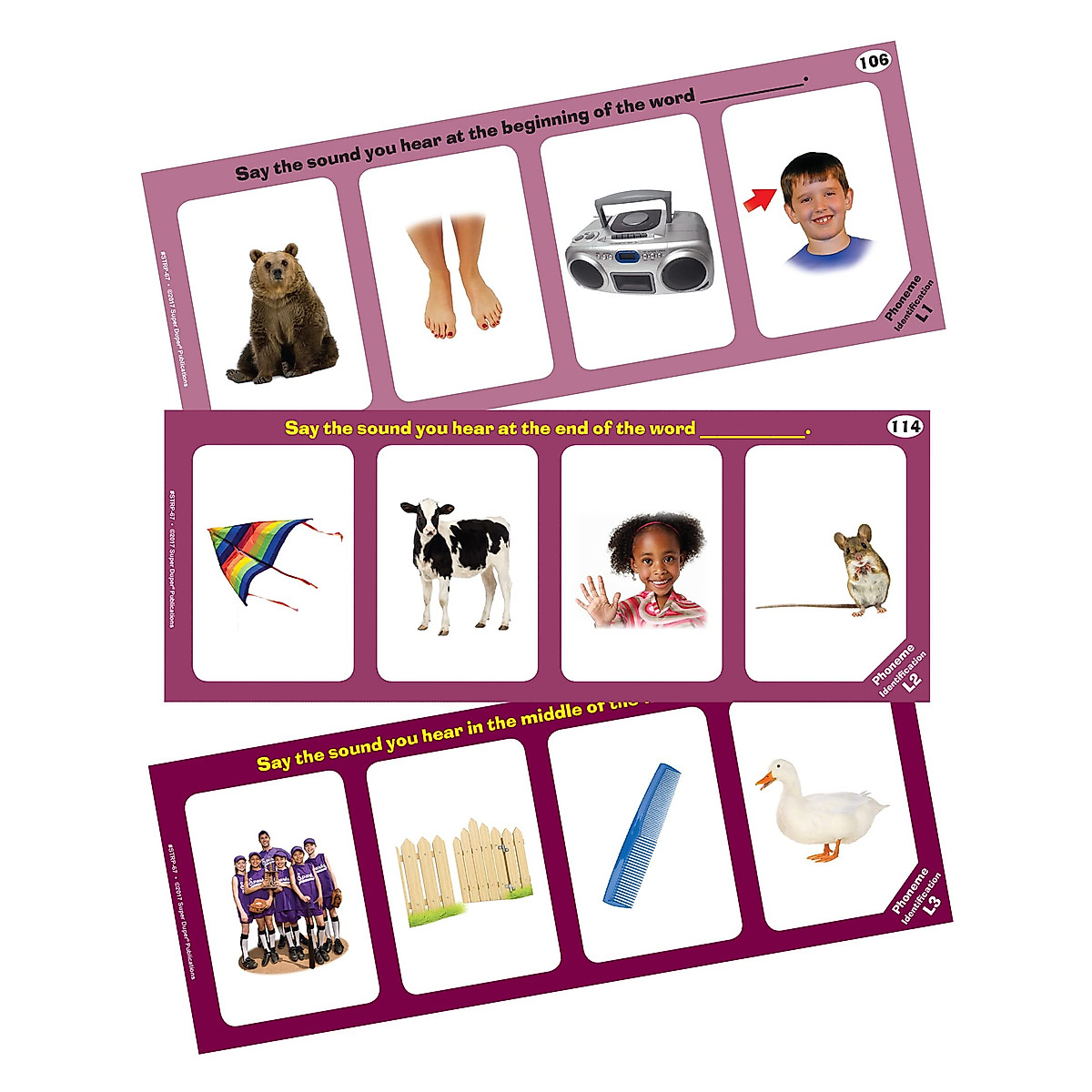 Super Duper Publications | Phonological Awareness Skill Strips® Photo Flash Cards | Educational Learning Resource for Children | Skills to Learn to Read | Activities for Auditory Processing Disorders