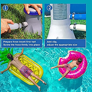 JENPECH Hose Clamp Adjustable Bendable Flexible Swimming Pool Hose Snap for Garden White