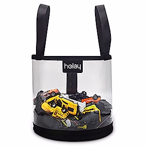 Holay baby Nursery Kids Transparent Basket Storage bags Organizer For Toys, Stuffed Animals, Blocks, Clays Baskets Bins Chest Various Sizes Safe Material(Medium)