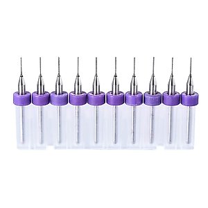 uxcell PCB Drill Bits 0.4mm Tungsten Carbide Rotary Tool Jewelry CNC Engraving Print Circuit Board Micro Drill Bits 1/8 Inch Shank 1 Set (10 Pcs)