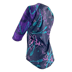 Loka Wear Deep Purple Forest Womens 3/4 Sleeve Pockets MTB Mountain Bike Cycling Jerseys Shirt Quick Dry-Recycled (Medium)