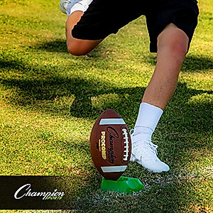 Champion Sports Triplex 3-in-1 Premium Football Kicking Tee for Kickoff Practice, 1” - Ball Holder Tees for Footballs - Kicking Block and Accessories for Adults, Kids, Coaches