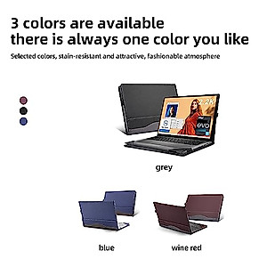 VEVOOD Laptop Case Cover for Dell Inspiron 7430 Plus 7420 14" Laptop & Inspiron 14 Pro 5420 5430 7425 5425 All-Inclusive Drop-Proof Case 14" PU Leather Inner Pocket Cover (Gray)