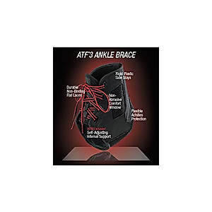 Mueller Sports Medicine AFT3 Ankle Brace for Men and Women-Perfect for Running, Basketball, and Volleyball, Black, Medium