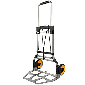 Dolly Cart with Collapsible Handle - Folding Hand Truck with 330lb Capacity - Foldable Cart with Wheels and Elastic Cord by Stalwart