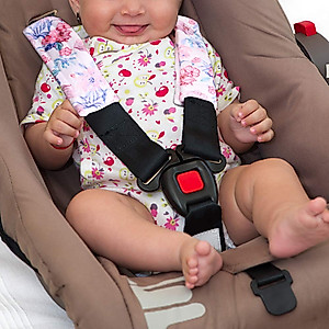Baby Car Seat Belt Covers, Floral Stroller Seat Strap Covers, Car Seat Straps Shoulder Pads for Girls Boys, Mink Seat Belt Protectors for Car Seats/Pushchair, for Kids Newborn Infants Toddlers