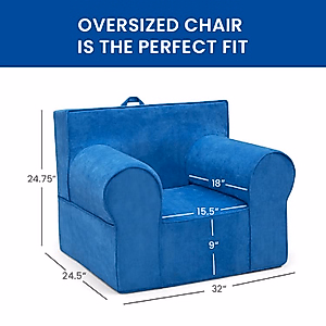 Delta Children XL Cozee Foam Chair - Perfect Size for Kids Ages 18 Months - 12 Years+, Blue