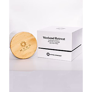 MYND COMPANY Aromatherapy Candle | Scented Candles for Home | 7oz All Natural Soy Wax Ceramic Jar Candles | Weekend Retreat Scented Candle with Gift Box | Mind Company