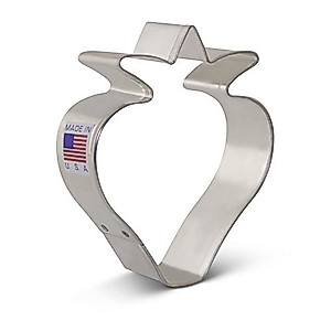 Strawberry Cookie Cutter, 3.5" Made in USA by Ann Clark