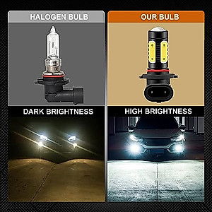 Jawmoy 2 PCS Car LED Front Fog Lights, 9005 Ultra-Clear High-light Light Replace Bulbs, 7.5W COB 6000K Headlights, Universal for Most Cars (Blue)